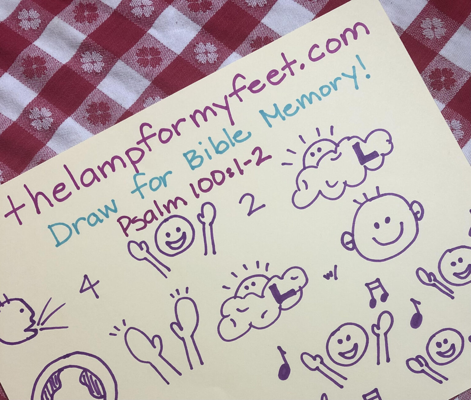 Draw for Bible memory! Psalm 100:3 - The Lamp for my feet